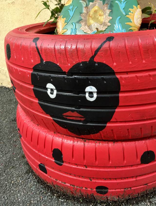Bird Planters From Tires Tyre Hanging Planter From Rose Garden Art And